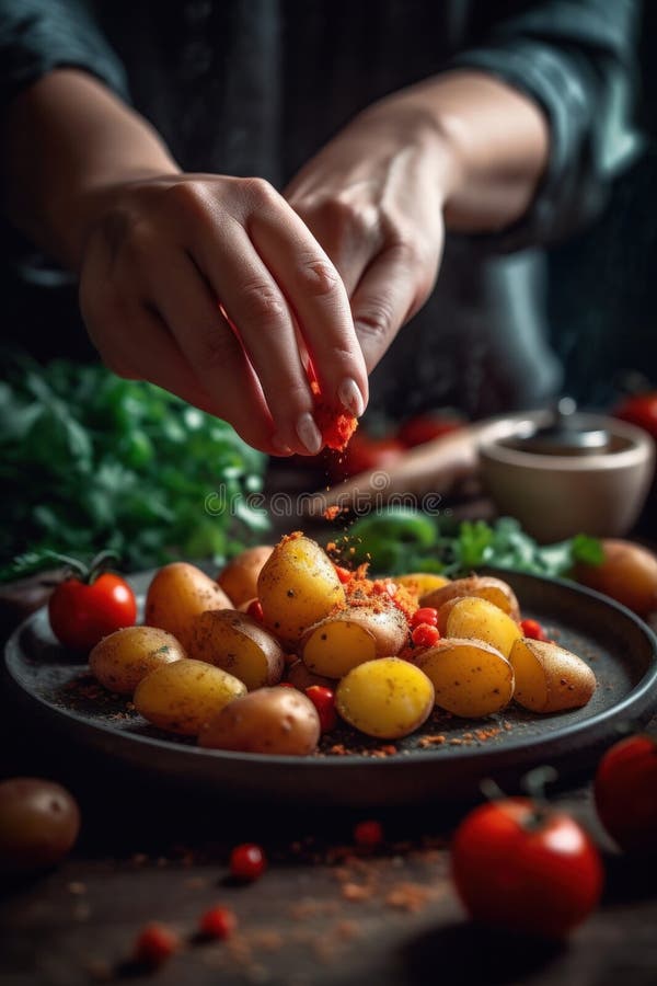 The Hands of a Chef Preparing Food Stock Illustration - Illustration of ...
