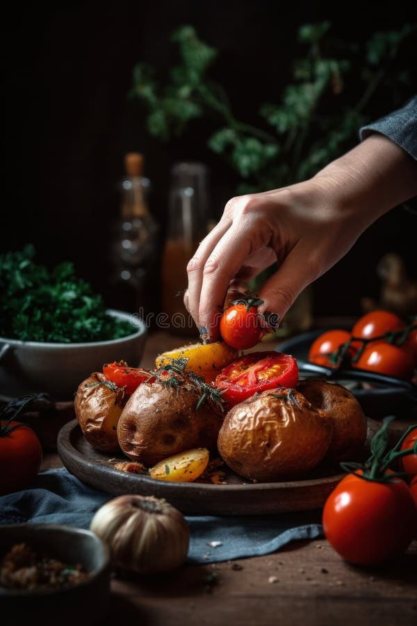 The Hands of a Chef Preparing Food Stock Illustration - Illustration of ...