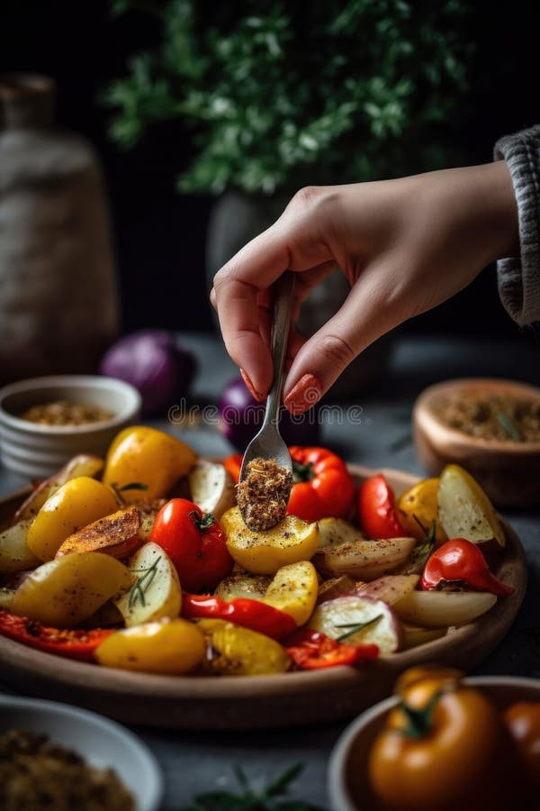 The Hands of a Chef Preparing Food Stock Illustration - Illustration of ...