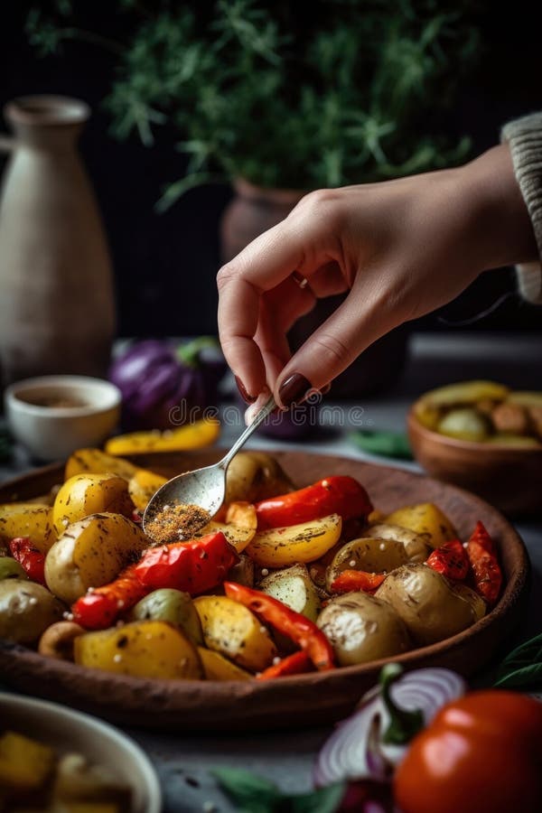 The Hands of a Chef Preparing Food Stock Illustration - Illustration of ...