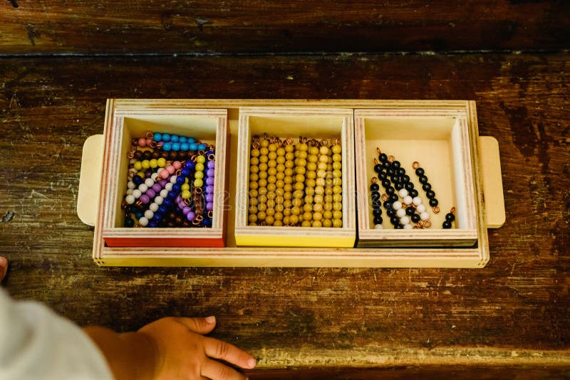 Hands of a Child Manipulating Educational Materials To Learn To Count ...