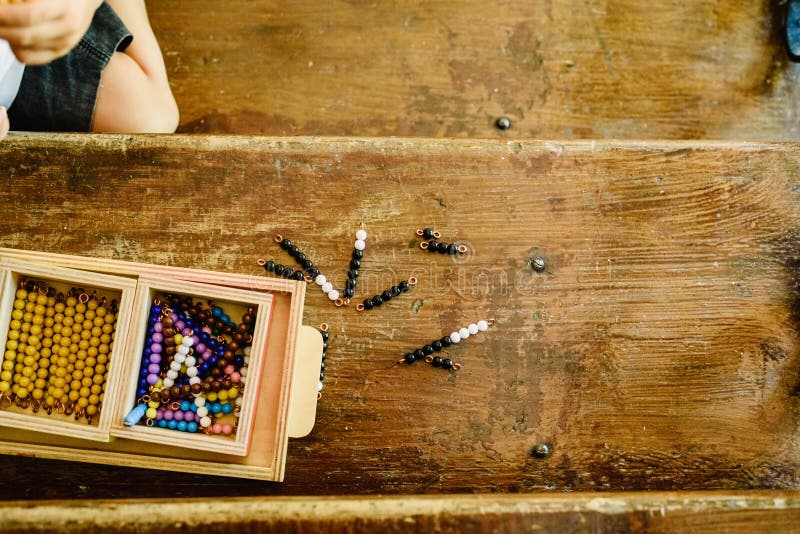 Hands of a Child Manipulating Educational Materials To Learn To Count ...