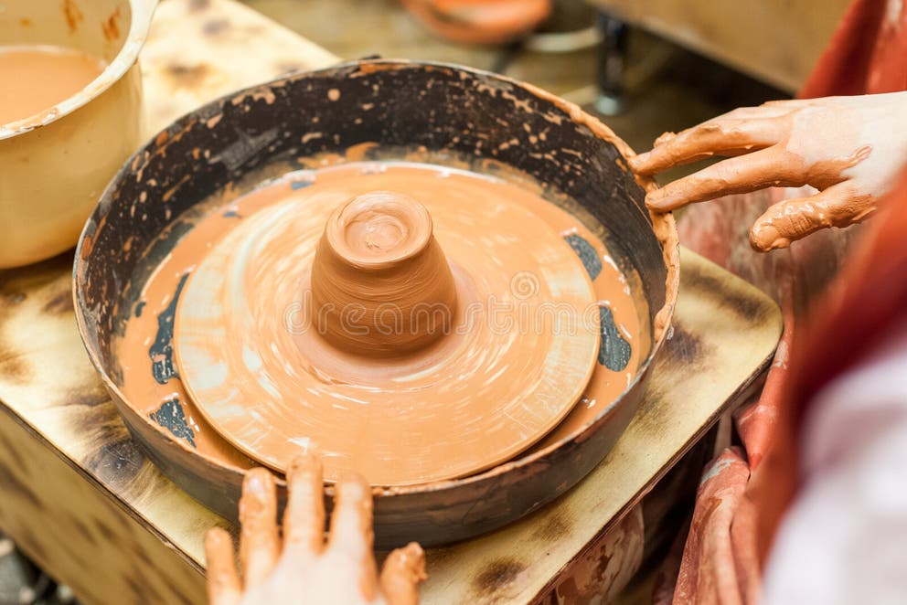 The Hands of Children Learning Pottery Stock Photo - Image of ...