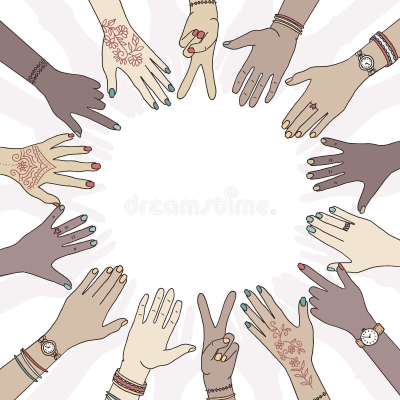 Hands in a circle stock vector. Illustration of friendship - 148470762