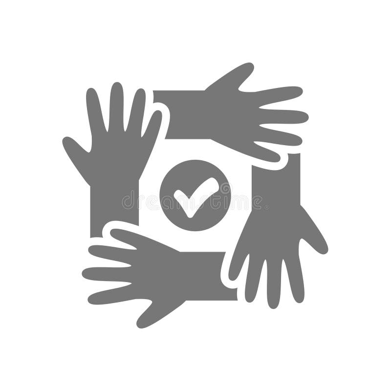 Hands Circle, Mutual Aid and Community Vector Icon Stock Vector ...