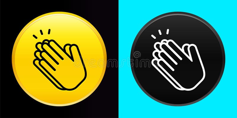 Hands Clap Icon Flat Exclusive Button Set Stock Vector - Illustration ...