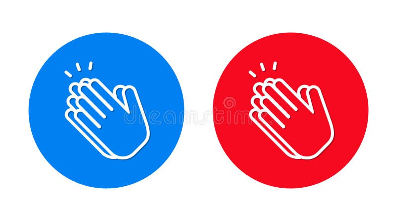 Hands Clap Icon Flat Trendy Round Button Set Stock Vector - Illustration of applaud ...
