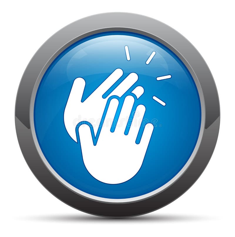 Hands Clap Icon Premium Blue Round Button Vector Illustration Stock ...