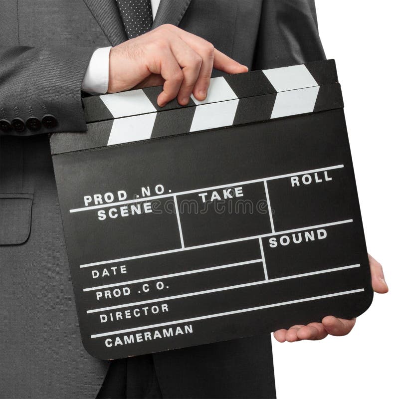 Hands with clapper board stock photo. Image of entertainment - 86332610