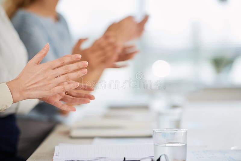 Clapping audience stock image. Image of women, office - 122830781