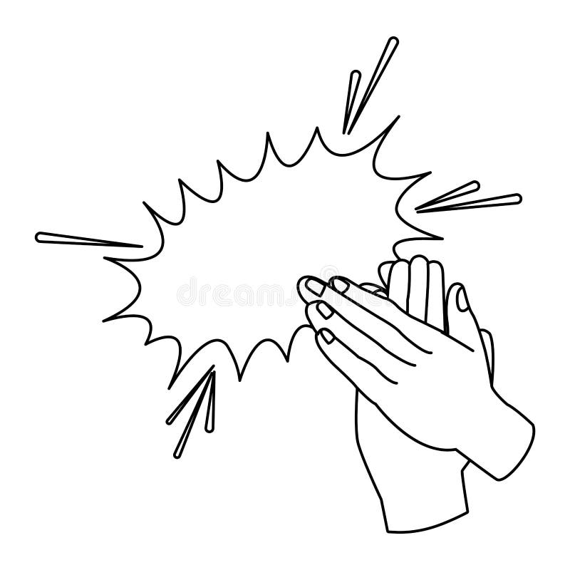 Hands Clapping Icon Black and White Stock Vector - Illustration of ...