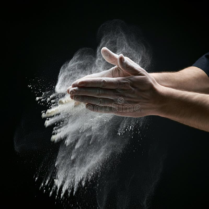 Hands Clapping with Flour on Black - Generated Using Ai Stock ...