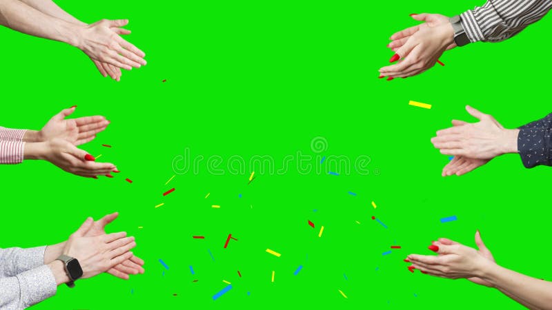 Hands are Clapping at Green Screen Background. a Hands are Applauding ...