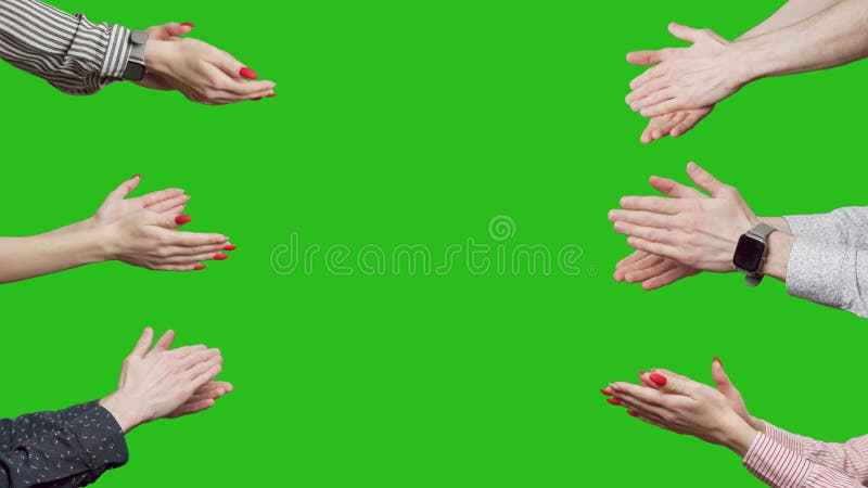 Hands are Clapping at Green Screen Background. a Hands are Applauding ...