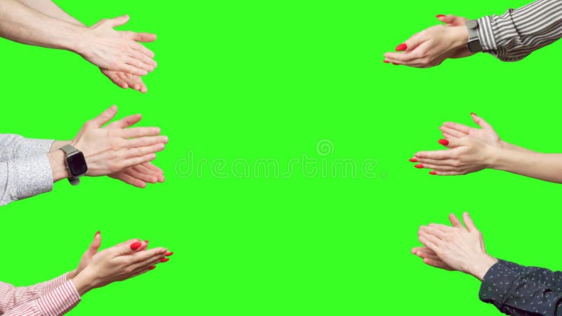 Hands are Clapping at Green Screen Background. a Hands are Applauding ...