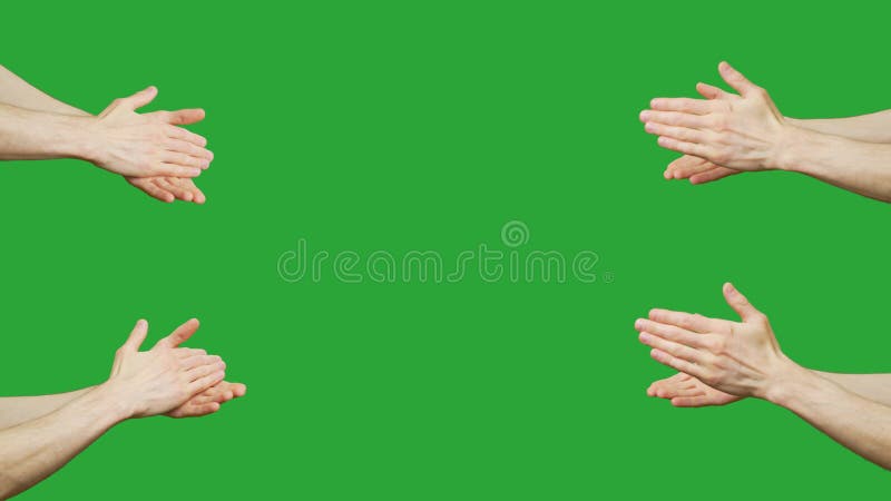 Hands are Clapping at Green Screen Background. a Hands are Applauding ...