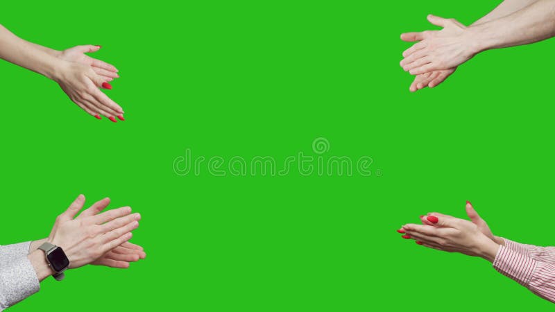 Hands are Clapping at Green Screen Background. a Hands are Applauding ...
