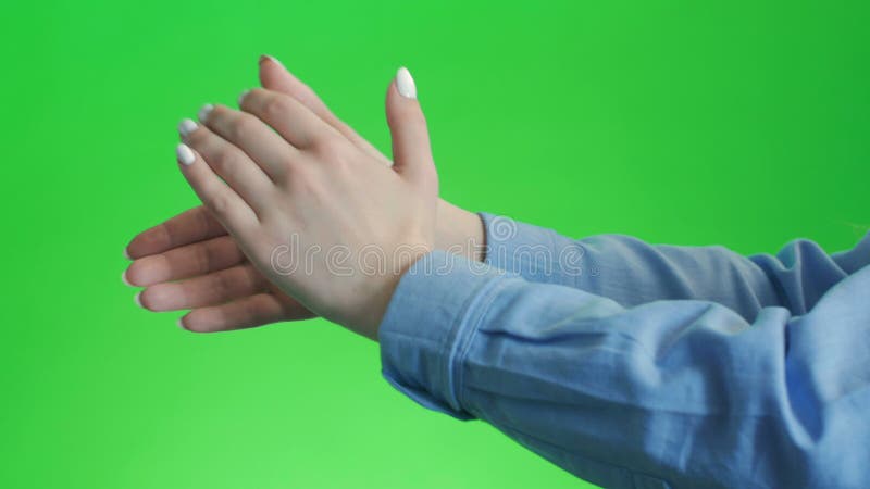 Hands Clapping on Green Screen with Clap Sound Stock Video - Video of ...