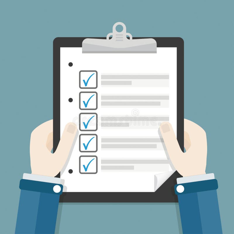 Hands Clipboard Checklist stock vector. Illustration of communication ...