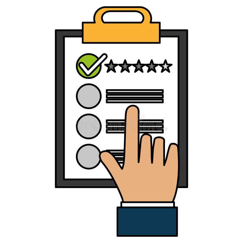 Hands with Clipboard Checklist Stock Illustration - Illustration of ...