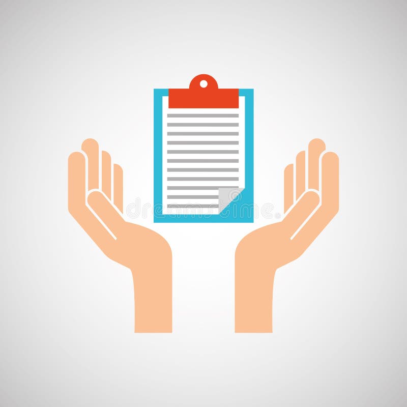 Hands Clipboard Checklist Report Icon Stock Illustration - Illustration ...
