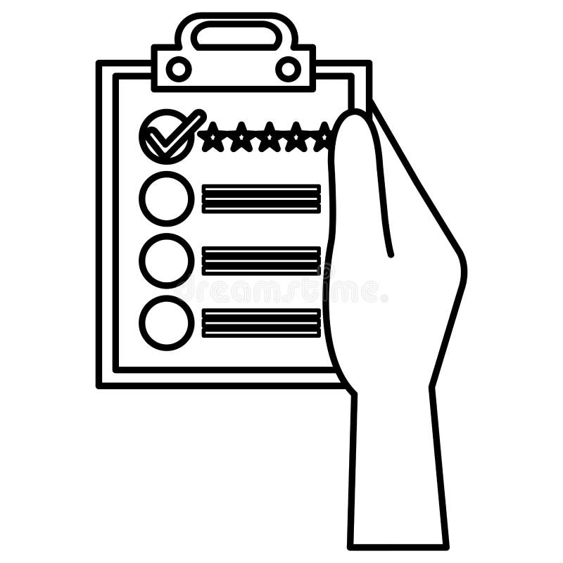 Hands with Clipboard Checklist Stock Illustration - Illustration of ...