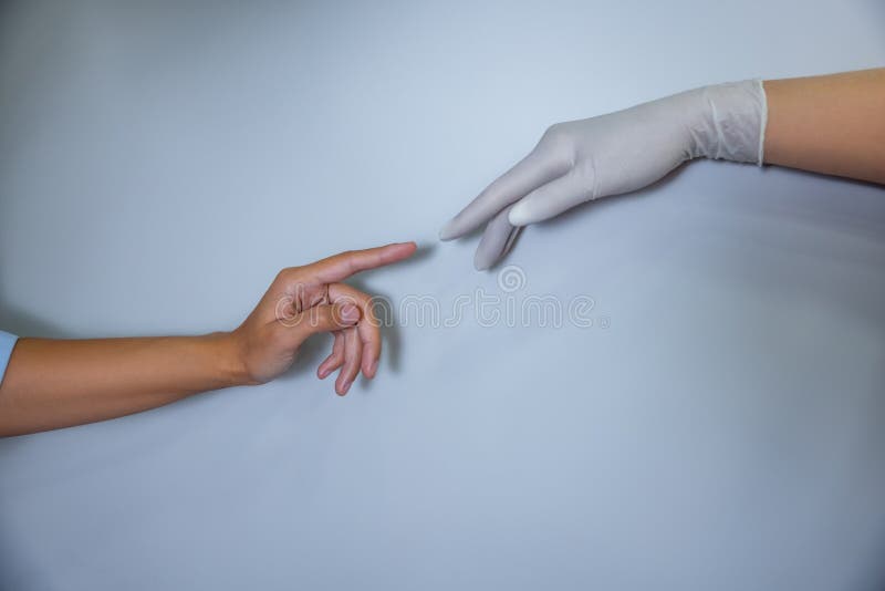 Close Up of Stretched Hands Approaching One Another Stock Image - Image ...