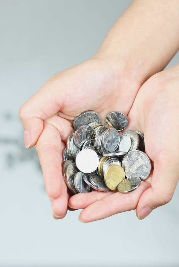 Hand with coins stock photo. Image of finance, column - 11291708