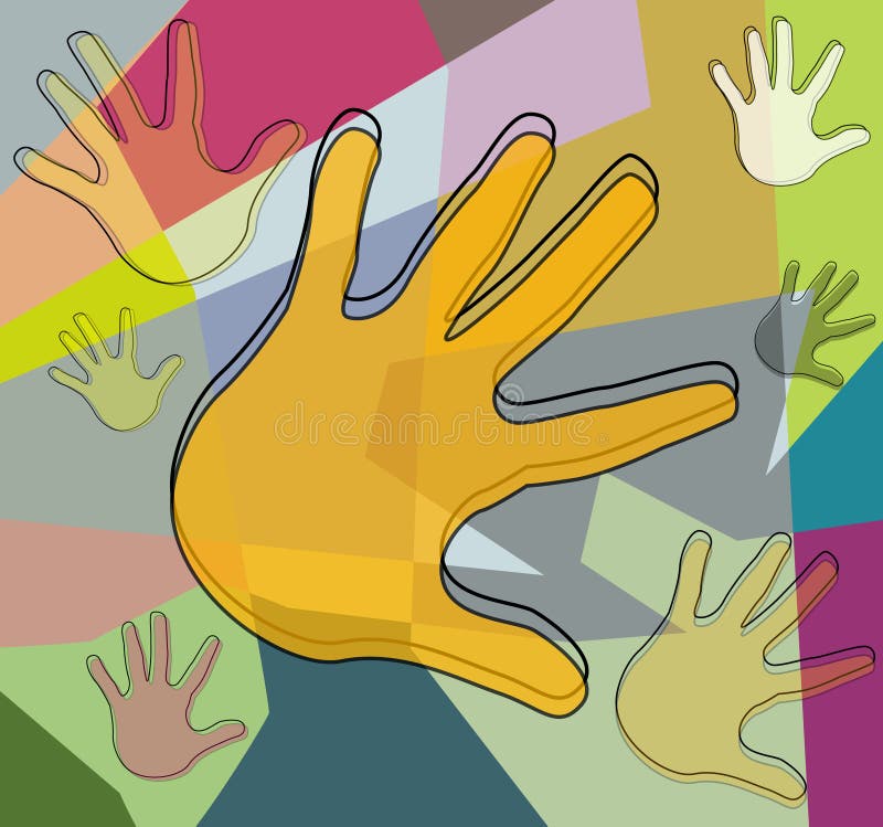 Hands collage stock vector. Illustration of advertising - 7560162