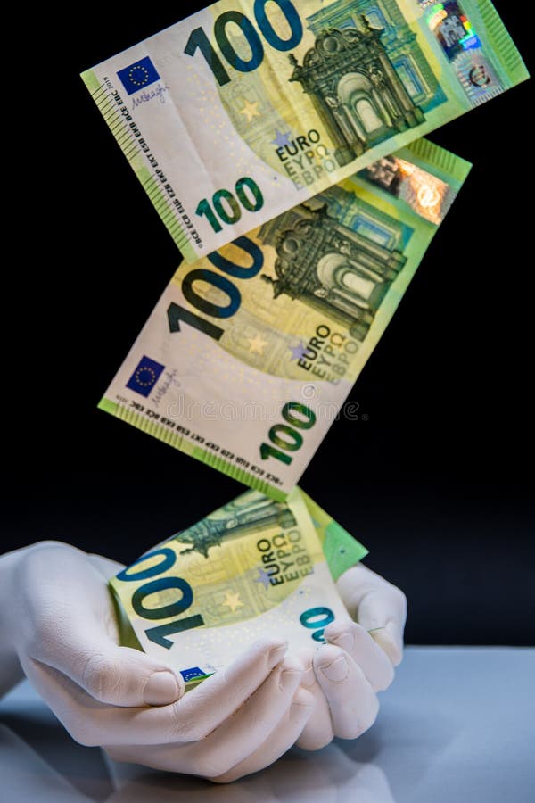 Hands Collect Banknotes Falling from the Sky Stock Image - Image of ...