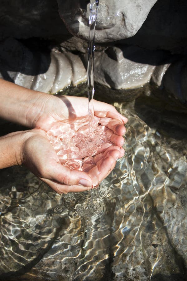 Hands collecting water stock image. Image of liquid, drink - 32446019
