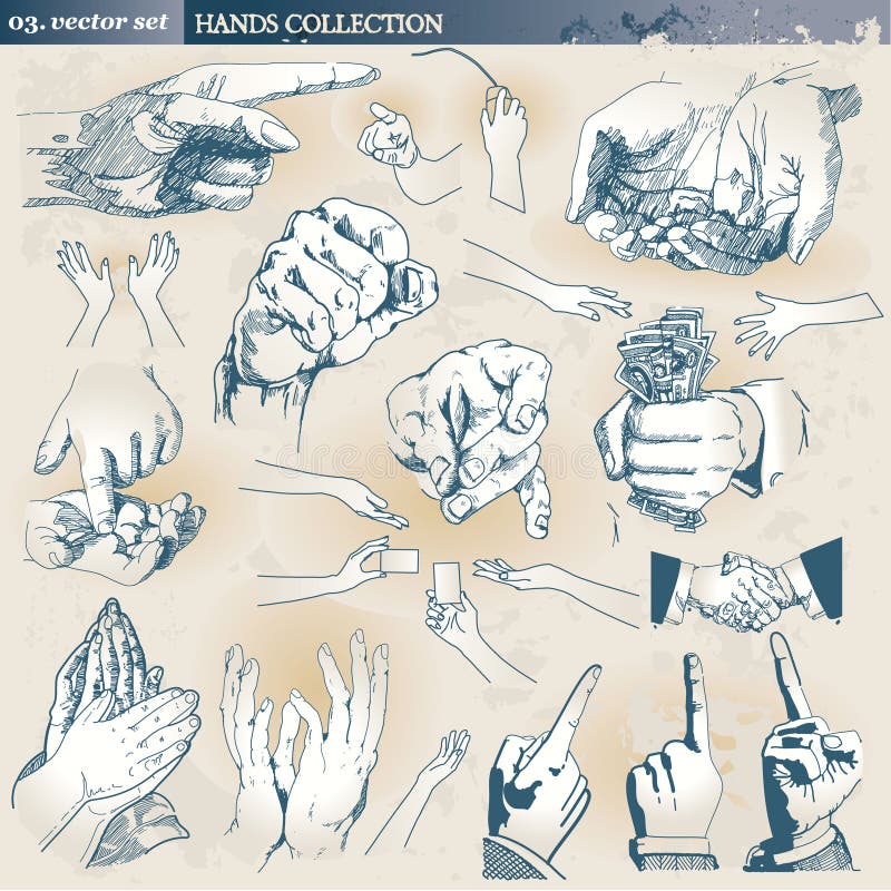 Hands collection stock vector. Illustration of applauding - 19958185