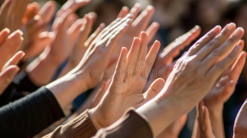 Hands Coming Together in Applause, Symbolizing Recognition Stock ...