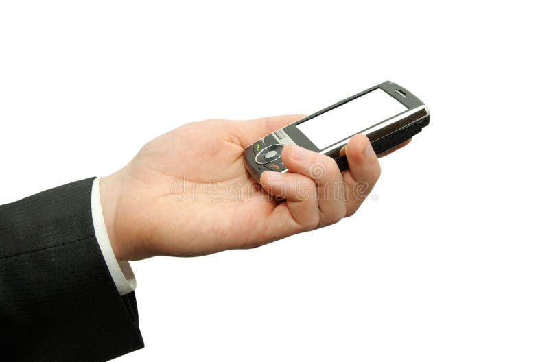 Hands with communicator stock image. Image of cellphone - 18968841