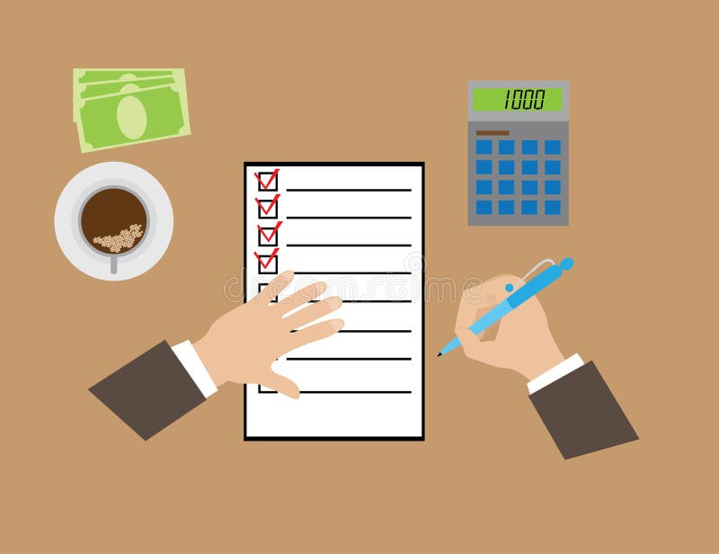 Hands, Completing the Questionnaire Stock Vector - Illustration of ...