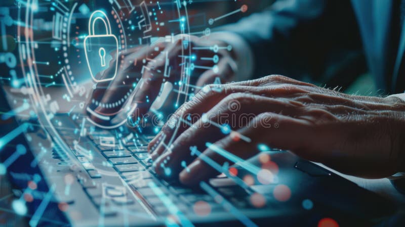 Hands on Computer Keyboard.AI Generated Image Stock Photo - Image of ...