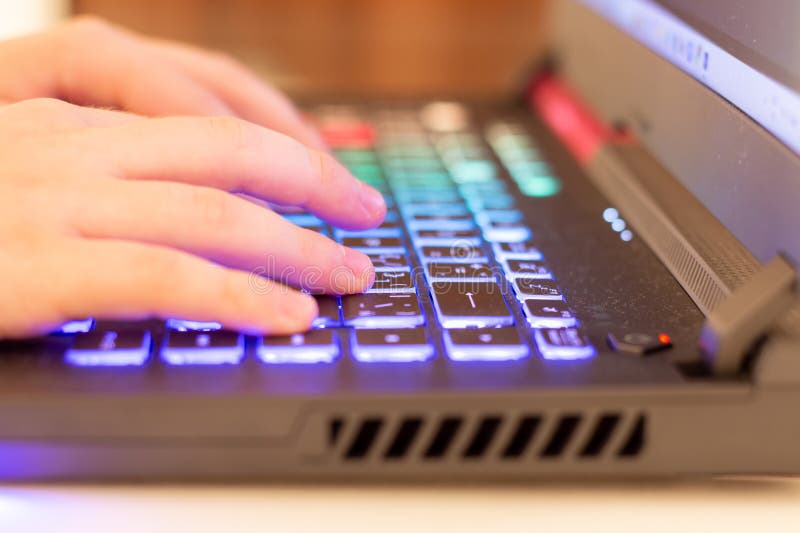 Hands on a Computer Keyboard Close-up. Stock Image - Image of busy ...