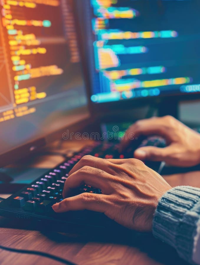 Computer Programmer Typing on Keyboard Stock Image - Image of generated ... Computer Programmer Typing on Keyboard Stock Image - Image of generated ...