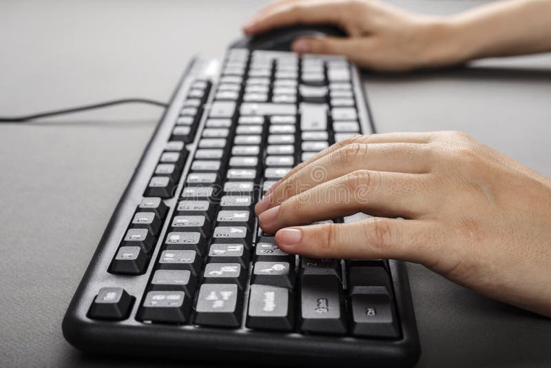 Hands on a Computer Keyboard Stock Image - Image of finger ...