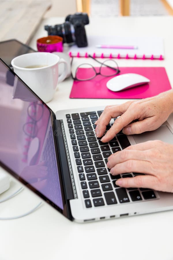 Hands on a Computer Keyboard Stock Photo - Image of space, device ...