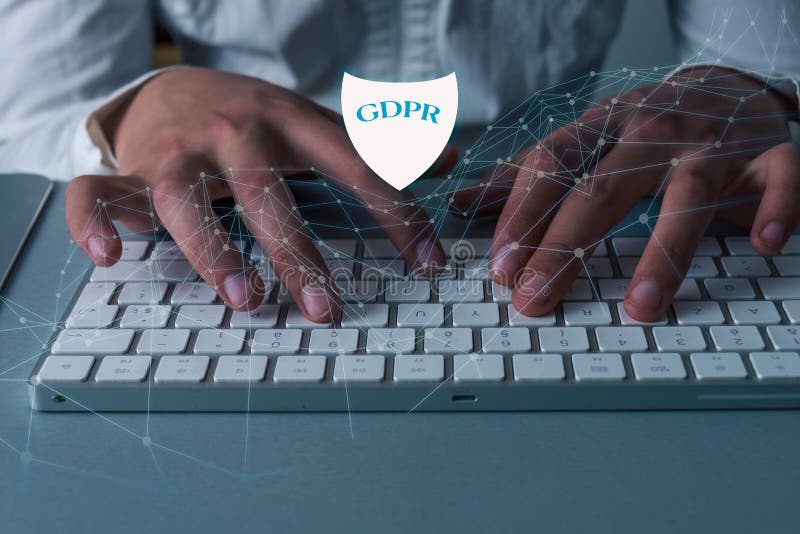 Hands on Computer Keyboard with Shield ,concept of Internet Security .g ...