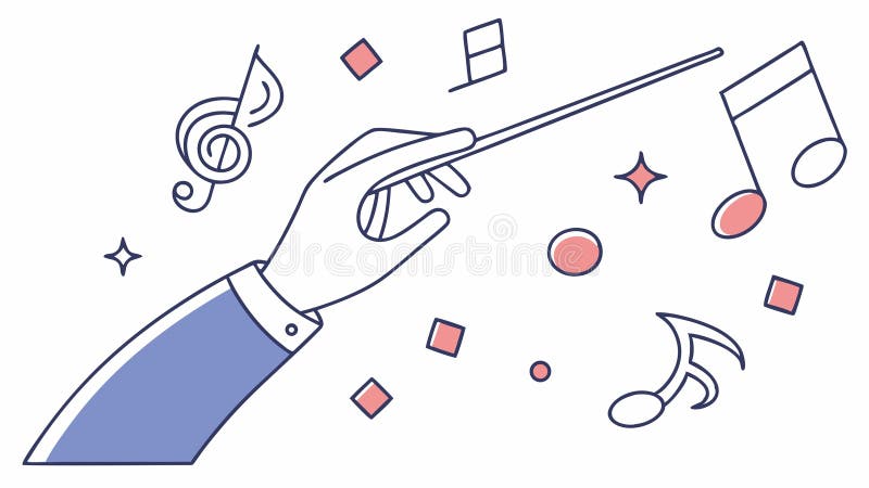 Hands Conducting Music Orchestra Vector Illustration, Musical ...