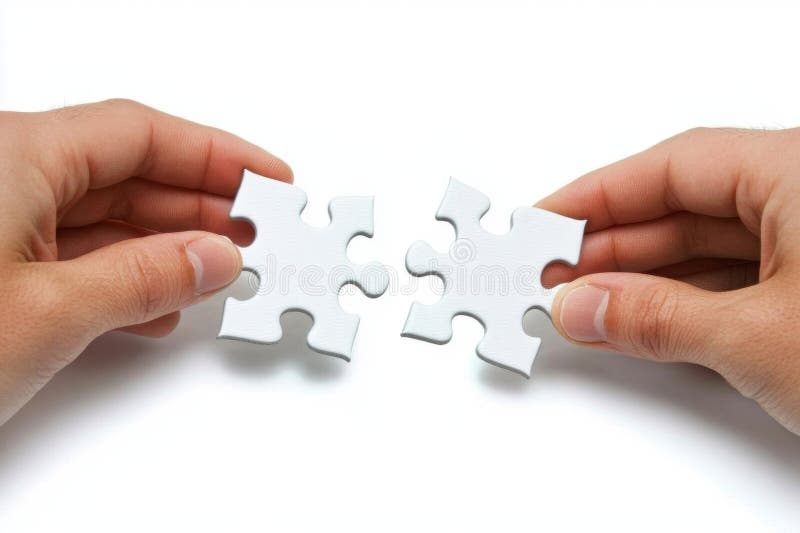 Hands Connect Puzzle Pieces, Concept of Teamwork and Collaboration ...