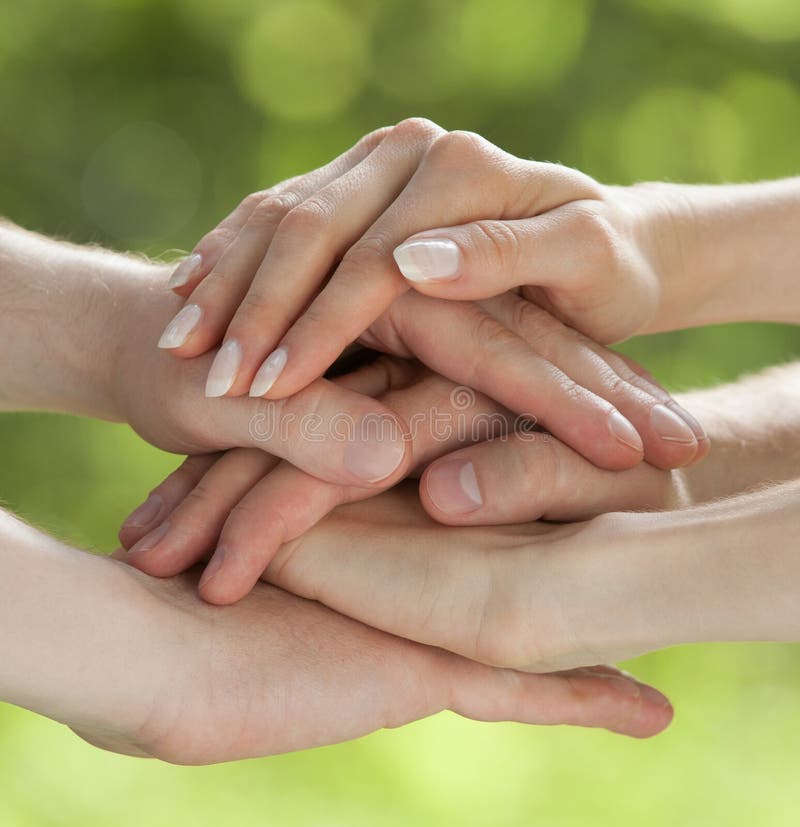 Hands connected together stock image. Image of collectively - 32808289