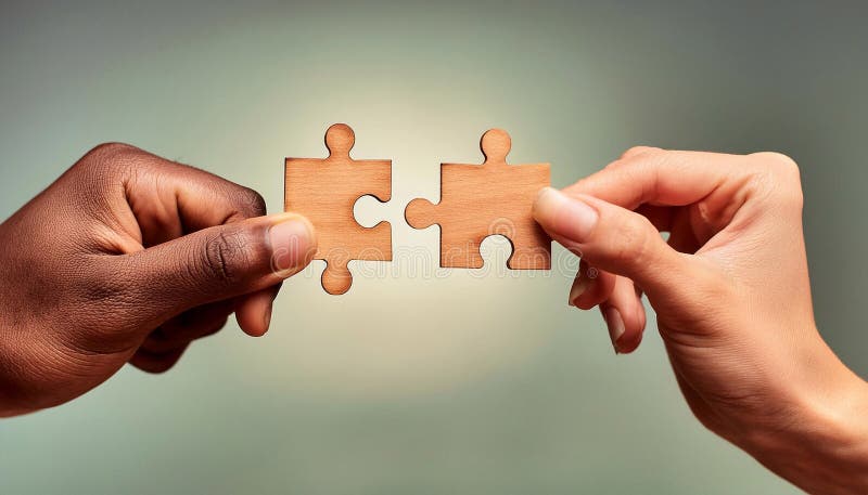 Hands Connecting Puzzle. Partnership, Cooperation, Teamwork Concept ...