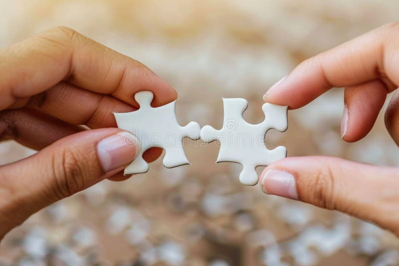 Hands Connecting Puzzle Pieces: Symbol of Teamwork, Solution, and ...