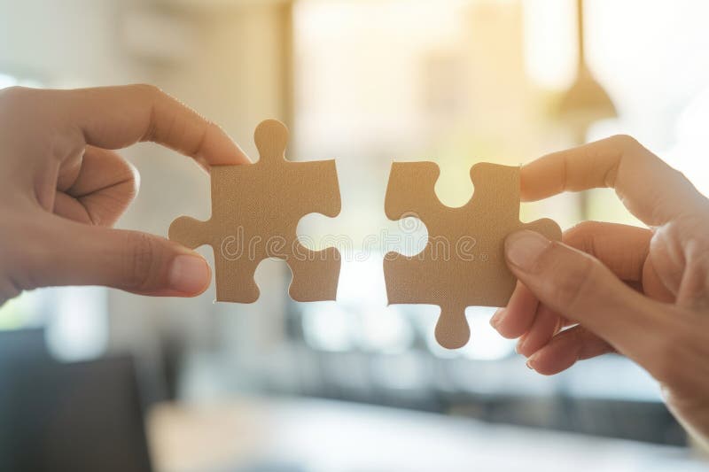 Hands Connecting Puzzle Pieces - Teamwork, Partnership, and Problem ...