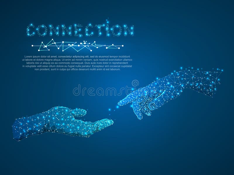 Hands Connection, Business Conversation, Polygonal Low Poly with ...