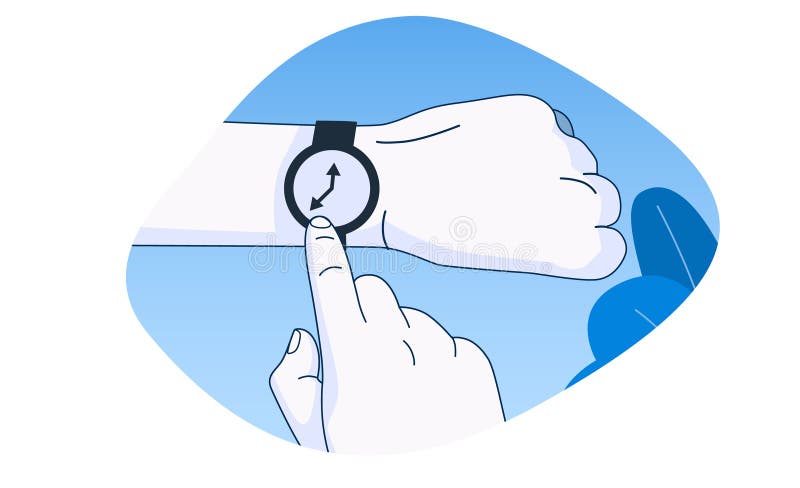 Hands with Control the Time with Watch. Stock Vector - Illustration of ...