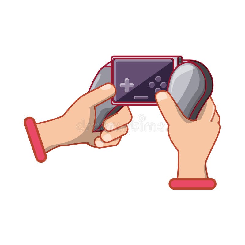 Hands with Control Video Game Isolated Icon Stock Illustration ...